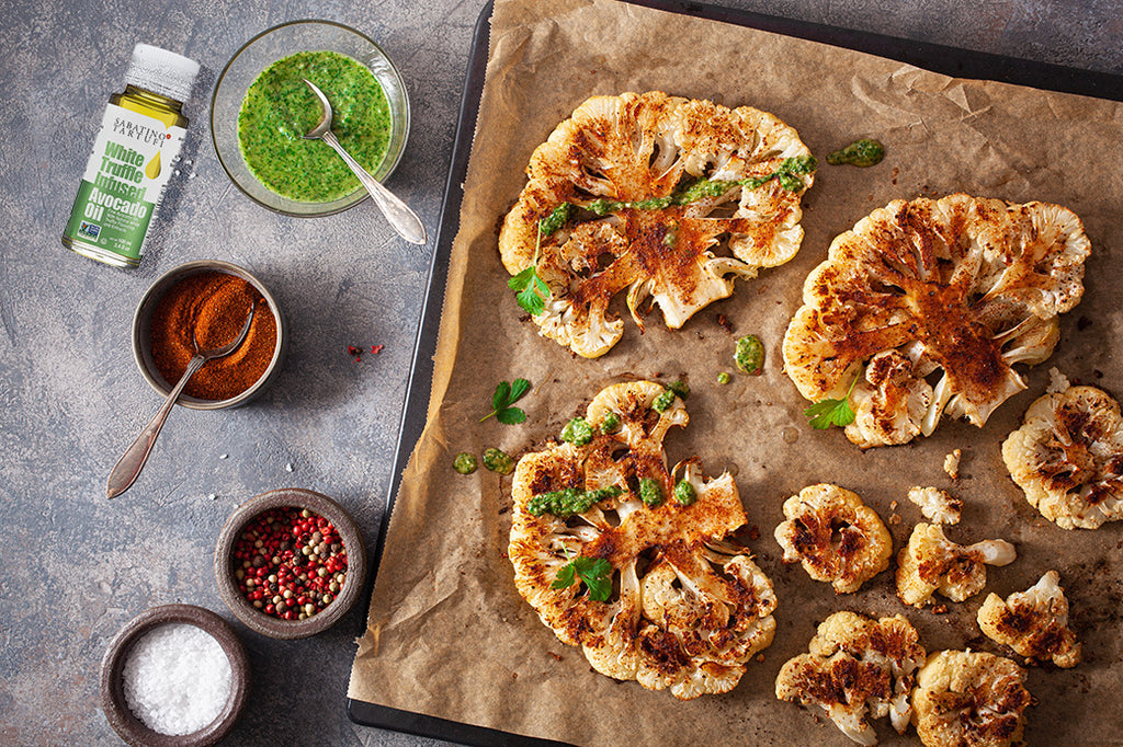 Cauliflower Steaks with Truffle Chimichurri Dressing – Sabatino
